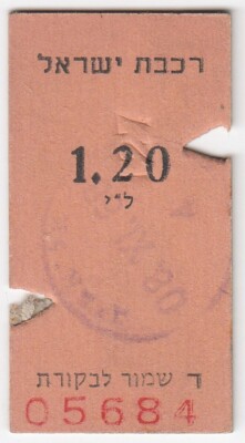Judaica Israel Vintage Old Train Ticket | eBay