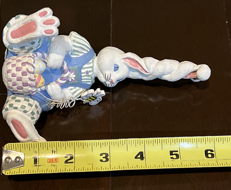 Twisted Ear Easter Bunny Rabbit Figurine Set Of 2 Resin | eBay