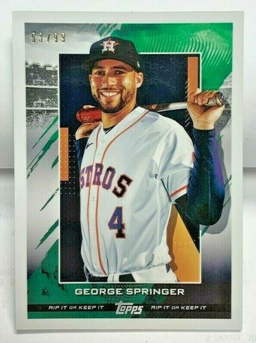 George Springer 2020 Topps RIP #'d 53/99 - RIPPED RIP Card #94 ...