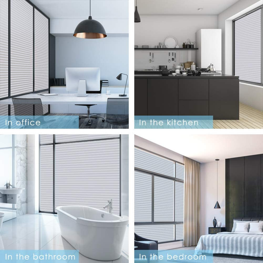 Rabbitgoo Window Film Privacy Bathroom Blinds Static Cling Frosted ...