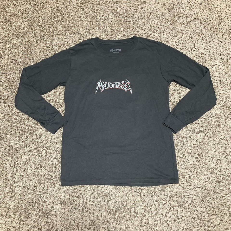 RGSTR Madness Long Sleeve Graphic Tee Shirt Charcoal Gray Size Medium ...