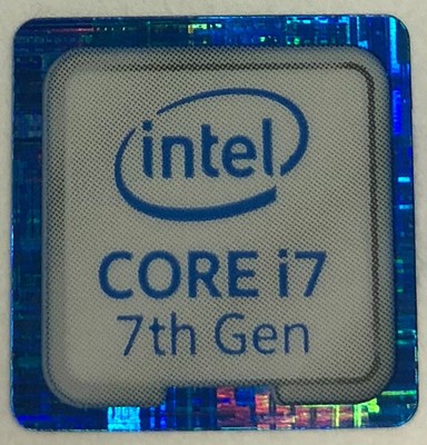 Genuine Intel Core i7 Inside Case Badge Sticker (7th Generation) 18mm x ...