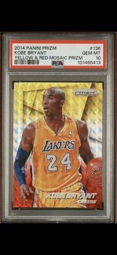2014 PANINI PRIZM YELLOW & RED MOSAIC PRIZM #136 KOBE BRYANT PSA 10 | eBay