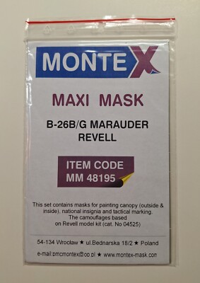 1/48 Revell B-26 Marauder Canopy & Markings Montex Mask (Maxi Mask) MM48195 | eBay