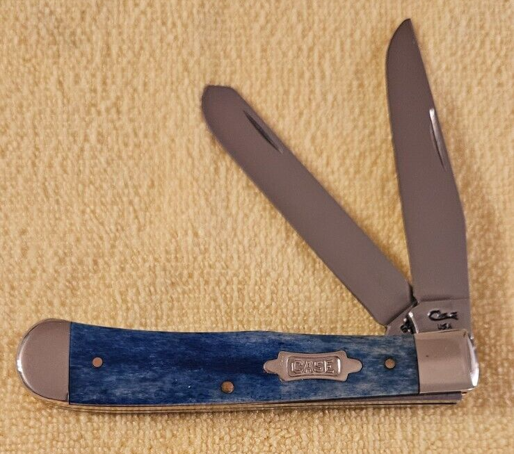 EXCEPTIONAL 1997 CASE XX 6254SS SMOOTH BLUE BONE TRAPPER KNIFE - UNUSED ...