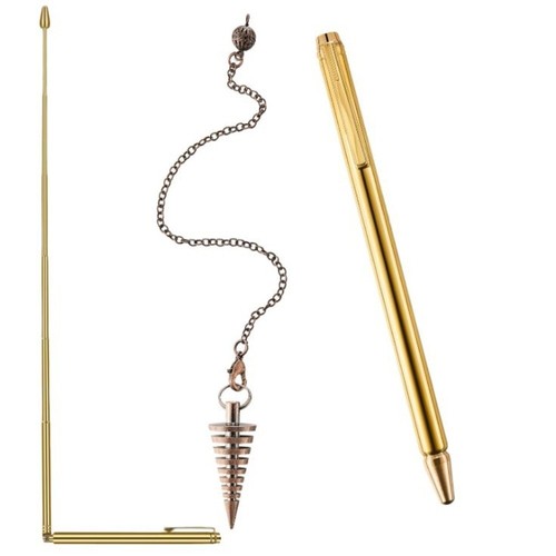 3Pcs Pure Copper Dowsing Rods Portable Pen Shape Retractable Divining ...