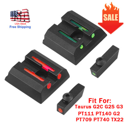 Fiber Optic 3 Dot Front Rear Sights Green Red Dot For Taurus TX22 G2S ...