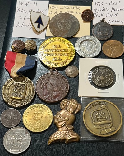 15+ Nice Military Medals, Pins, Coins w/1965 Vietnam First Nuclear ...