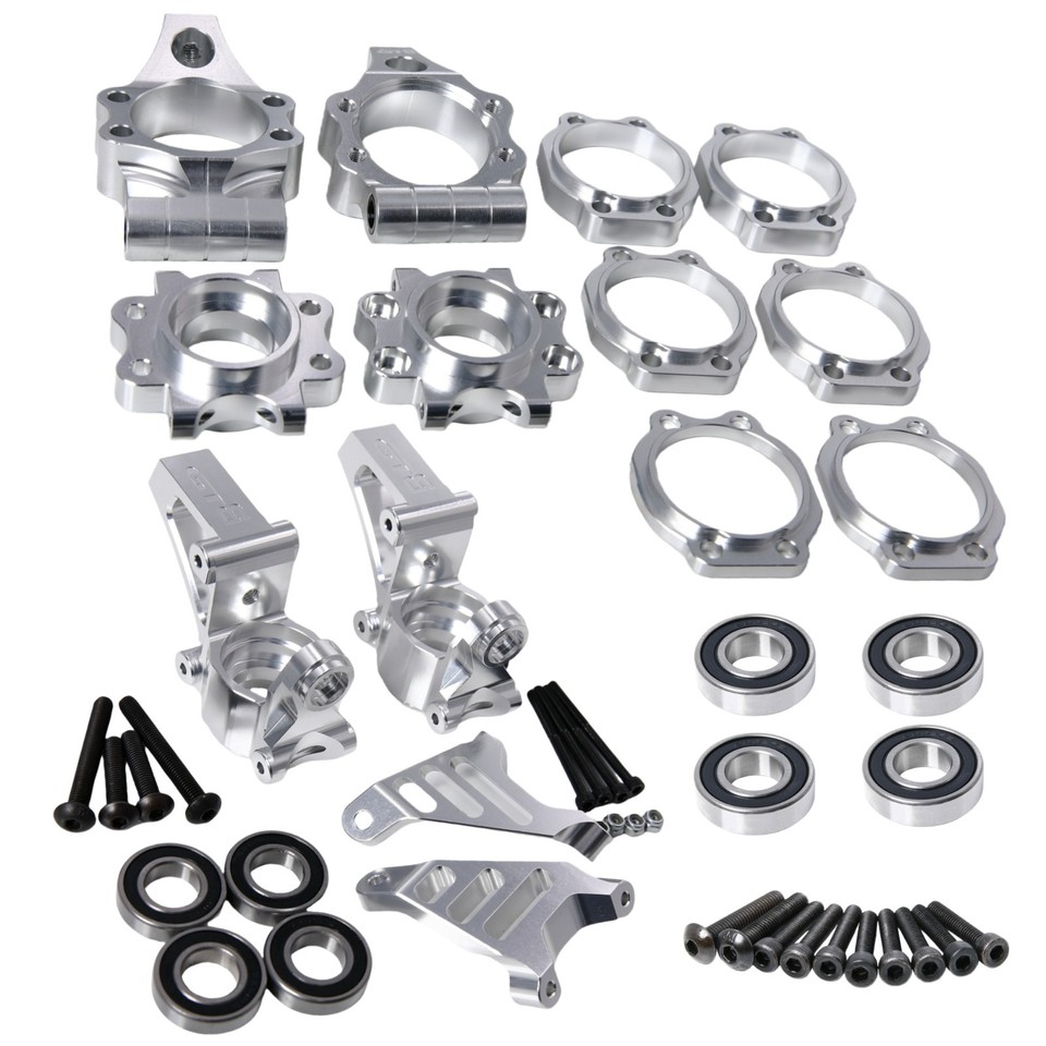 CNC Aluminum Front Rear Wheel Hub Carrier Kit for 1/5 HPI km rv Baja 5B ...