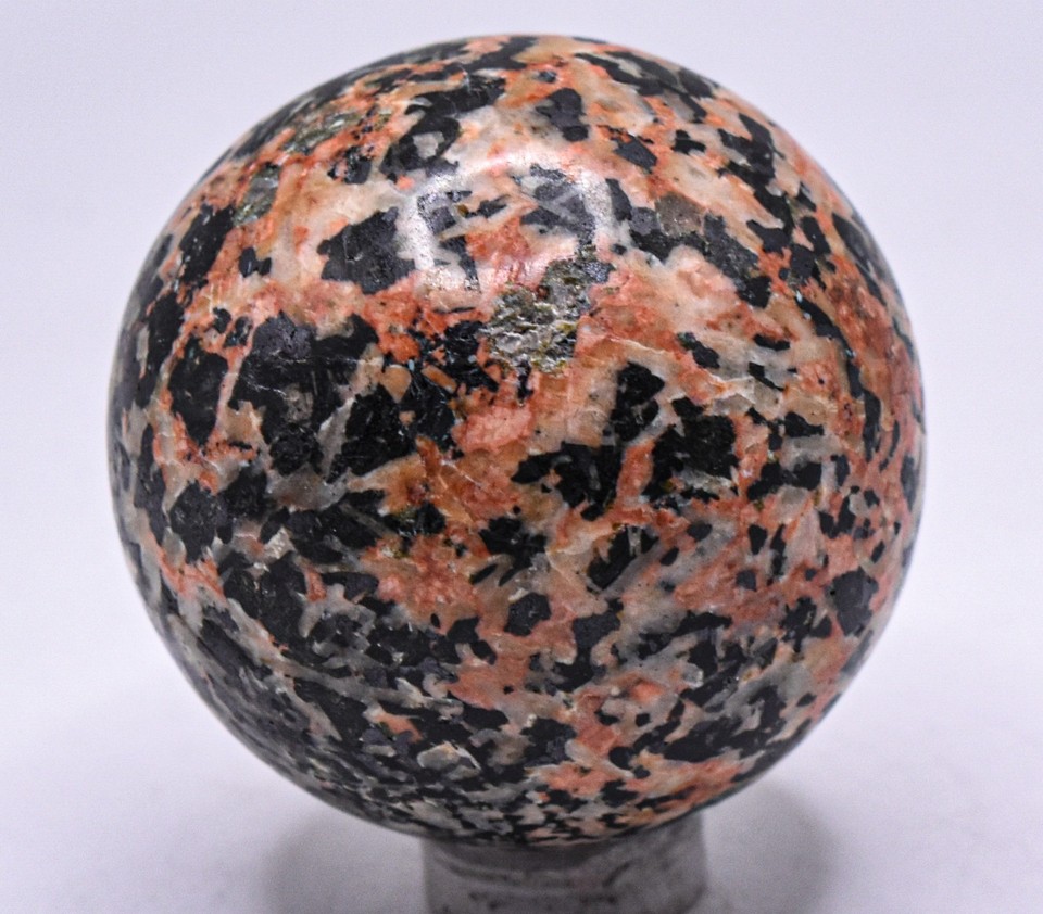 44mm Orthoclase w/ Tourmaline Sphere Polished Gemstone Crystal Mineral ...