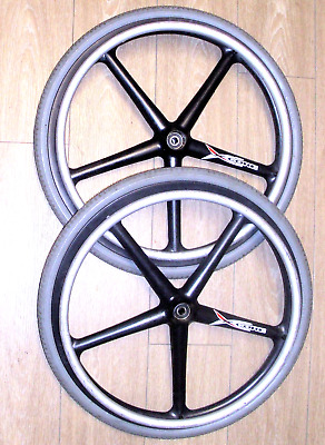 pair 24" X-Core Quickie Wheelchair Tires Rear Wheels Rims FLAT-FREE 1/2 ...