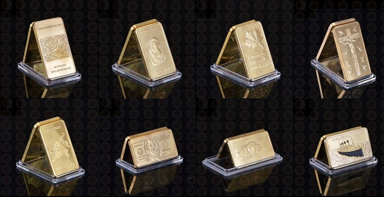 Lot of TWO (2) Superb 1 ounce .999 Fine Gold Clad Collector Bars Free ...