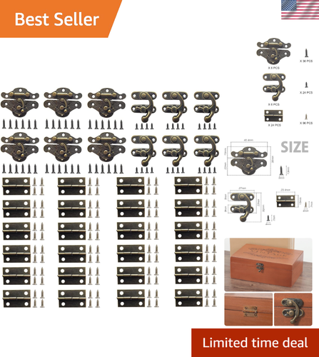 36-Piece Antique Bronze Jewelry Box Hinges and Latches Set for Retro ...