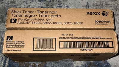 2 Genuine Xerox 006R01604 Black Toners 4 Cartridges Total WorkCentre ...