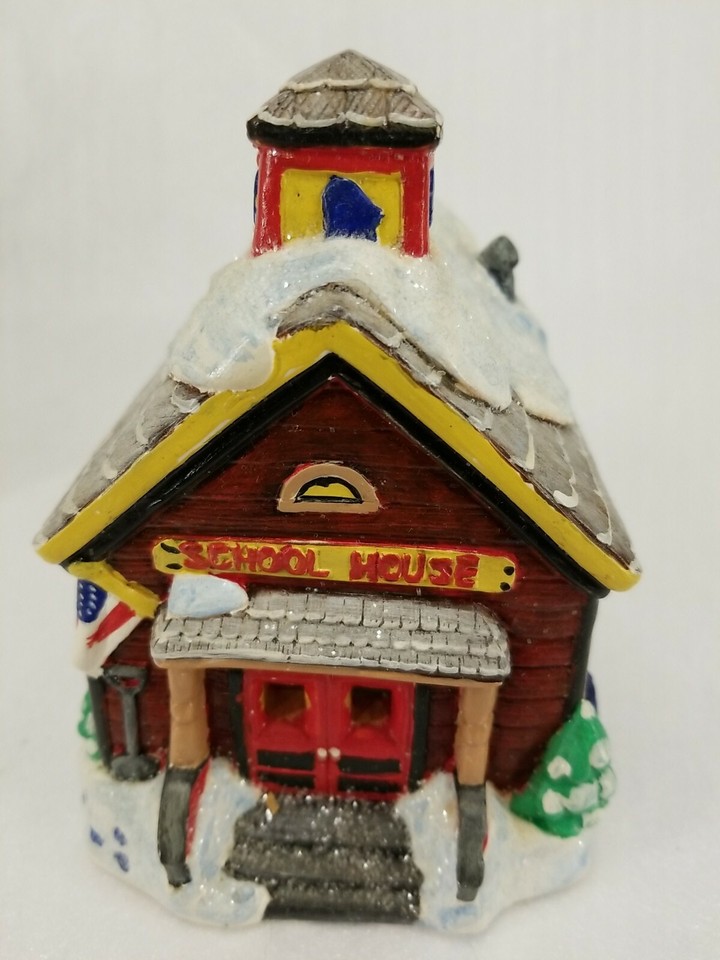 Vintage Wee Crafts Christmas Village School House Painted Decoration | eBay