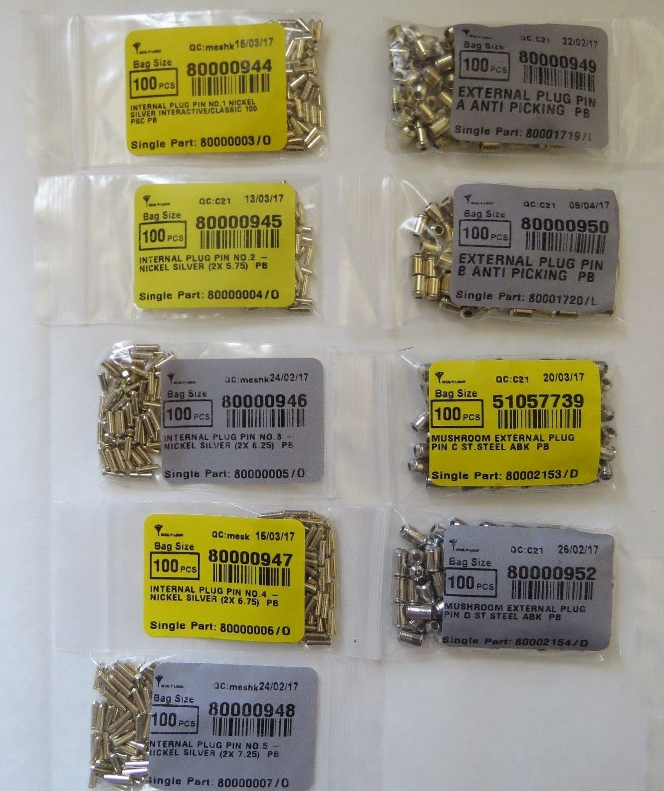 Mul-T-Lock Pinning Master Discs + Classic pins Locksmith Supply Lock re ...