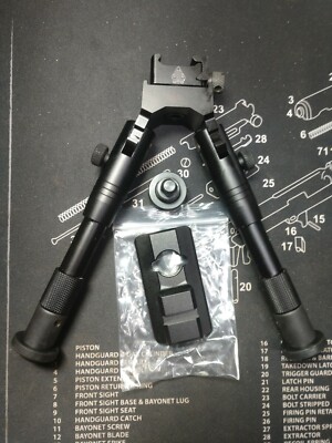 UTG Shooters Bipod, 6.2"-6.7" with Picatinny & Swivel Stud Mount TL ...