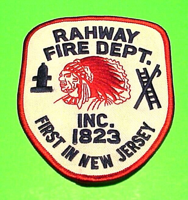 RAHWAY NEW JERSEY ( INDIAN ) NJ 4 3/4" FIRE DEPT. PATCH FREE SHIPPING ...
