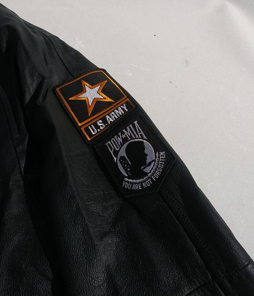Giovanni Verucci Leather Jacket POW MIA You Are Not Forgotten & USA ...