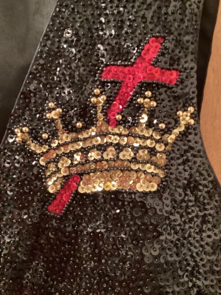 SPARKLY Ladies MASONIC CROWN & CROSS Sequined Vest - BALI CHIC! New! | eBay