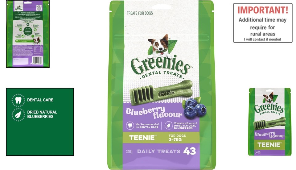Blueberry Delight Teenie Dog Dental Sticks - Freshens Breath & Fights ...