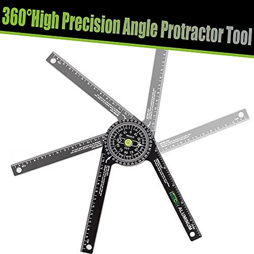 Miter Saw Protractor, Aluminum Protractor Angle Finder With Level Gauge ...