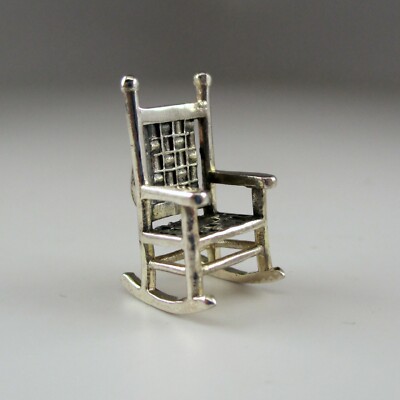 Sterling Silver ROCKING CHAIR Charm for Bracelet ROCKER Country RUSTIC ...