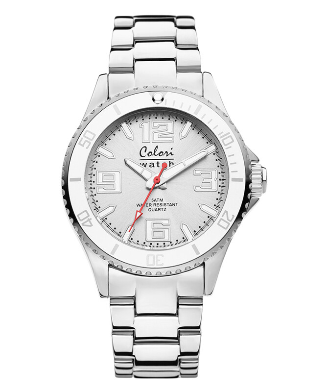 COLORI PURE METAL WATCH 50M WR 33mm SILVER BEZ SILV DIAL SILV BRACELET ...
