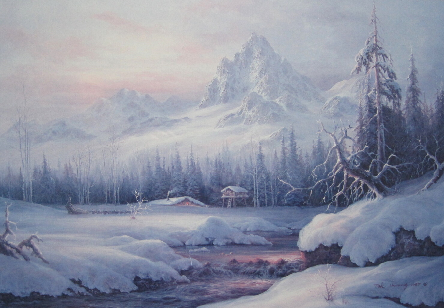 STUNNING Tok Hwang Signed & Framed Print - Alaska 1987 - 28 by 21 | eBay