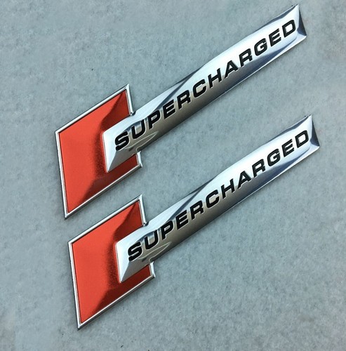 2pcs Metal Supercharged Auto Rear Trunk Side Fender Decal Emblem ...