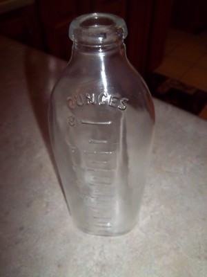 Vintage Rectangular Embossed Glass Clear Baby Bottle - 8 Oz. Mint ...