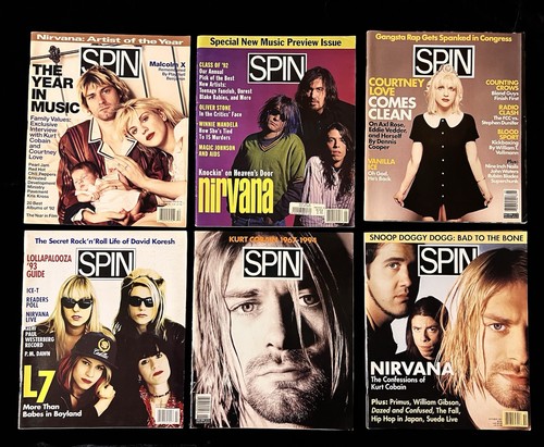 Nirvana SPIN Magazine Lot Of 6 Kurt Cobain Dave Grohl January 1992 Used ...