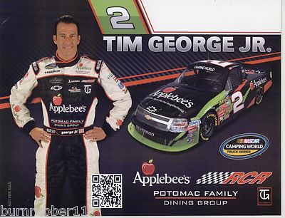 2012 TIM GEORGE JR "APPLEBEE'S" #2 NASCAR CWTS POSTCARD | eBay