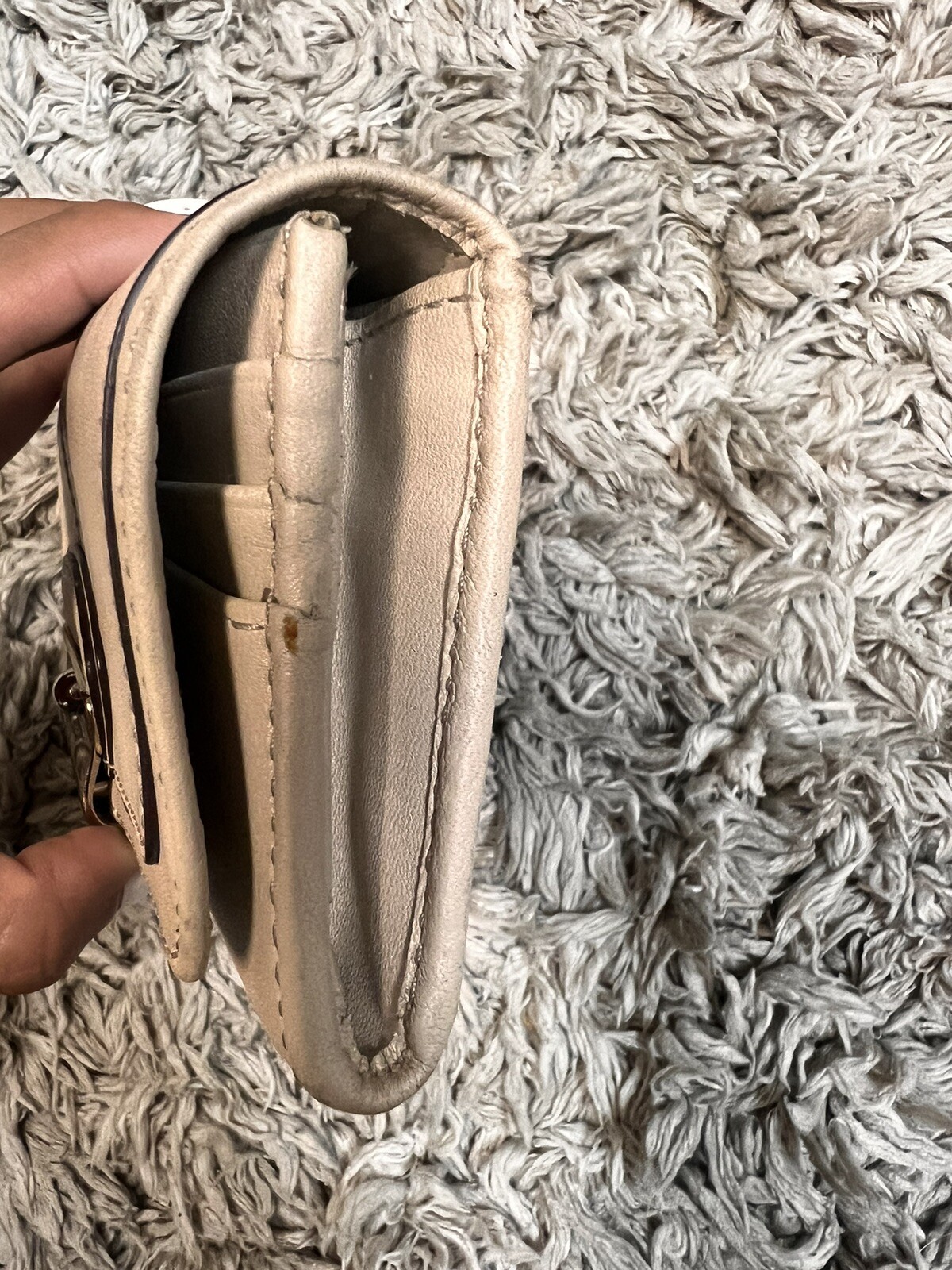 Coach Wallet Kristin Ivory Leather BiFold Envelope - Gem