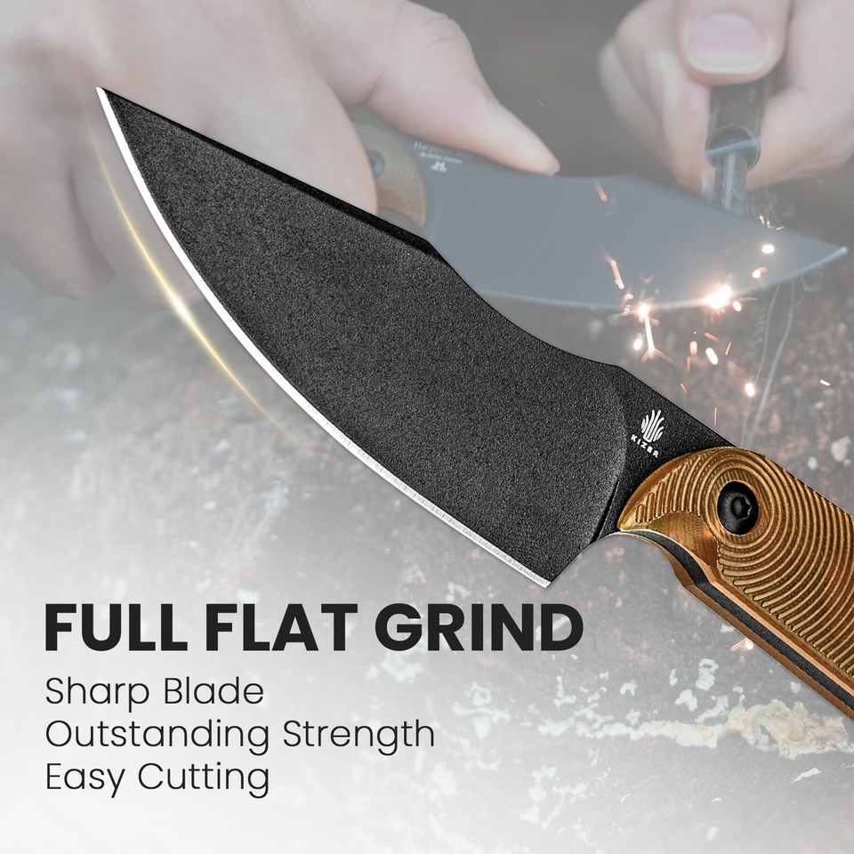 Kizer Mini Harpoon PEI/G10/Micarta Handle Pocket Fixed Knife 3V/AEB-L ...