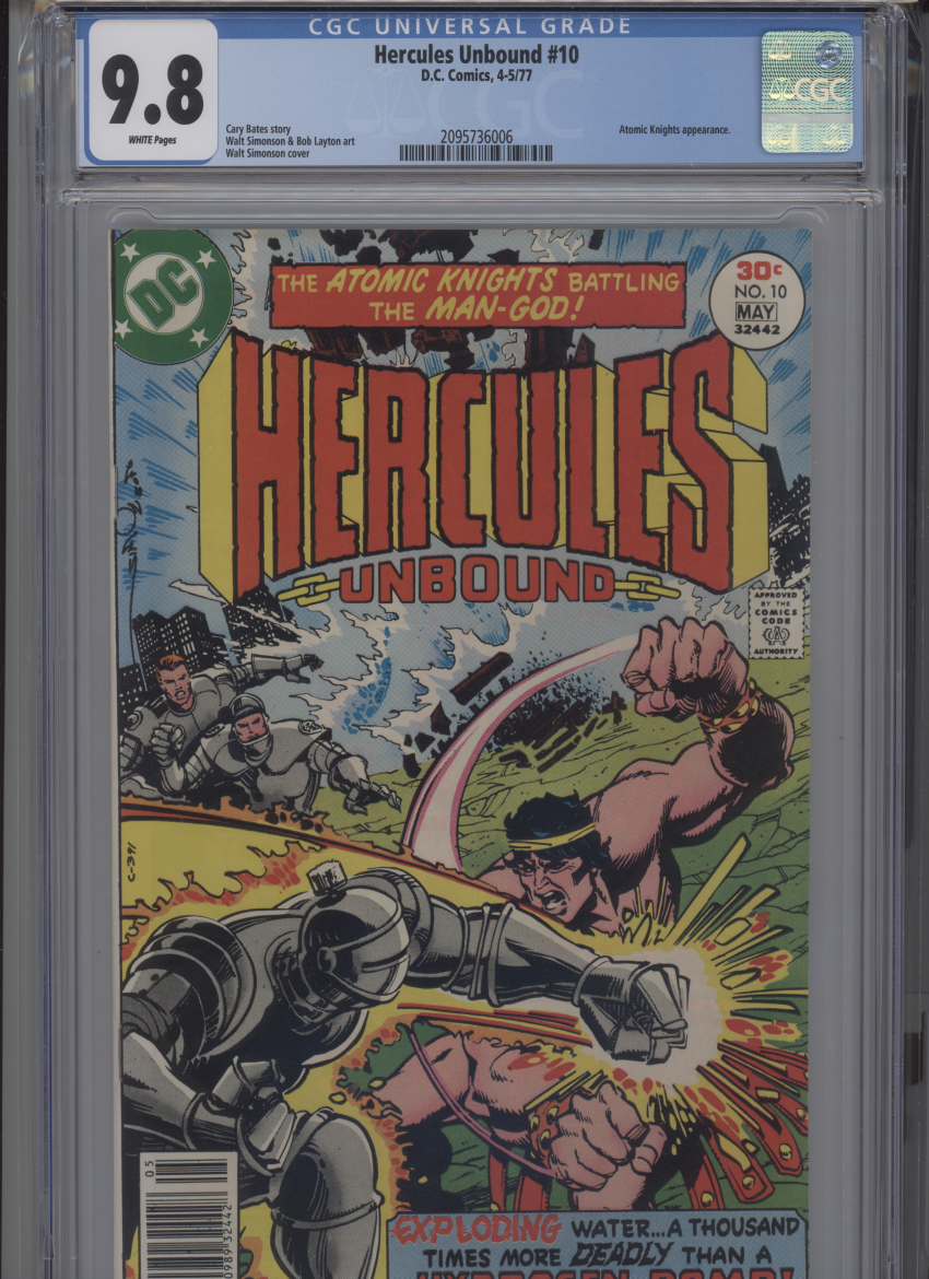 HERCULES UNBOUND #10 MT 9.8 CGC WHITE PAGES ATOMIC KNIGHTS APP ...