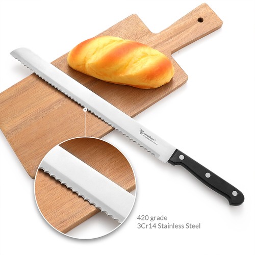 Humbee Chef, Stainless Steel Serrated Bread Knives 8/10/12 inch | eBay