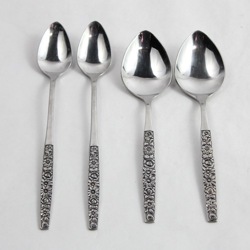 Set of 4 Oneida Stainless Steel Flatware 2 Dinner Spoons and 2 Iced Tea ...