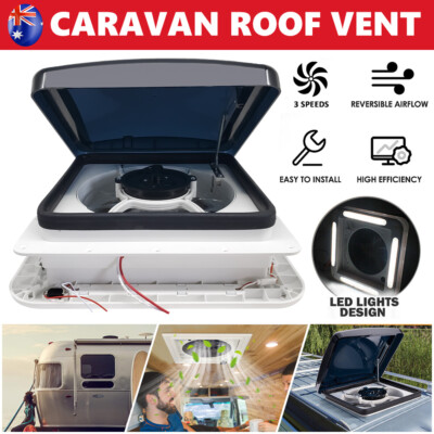 Caravan Roof Vent 12V Fan RV Shower Hatch Exhaust Motor Home Camper ...
