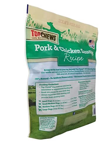 Top Chews Pork & Chicken Sausage Dog Treats 100% Natural 36 OZ | eBay