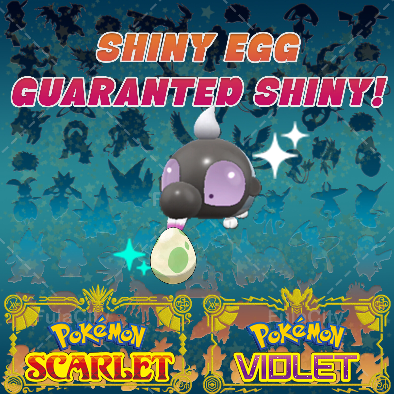 SHROODLE POKEMON SCARLET VIOLET SHINY EGG 6 IV CUSTOM AVAILABLE | eBay
