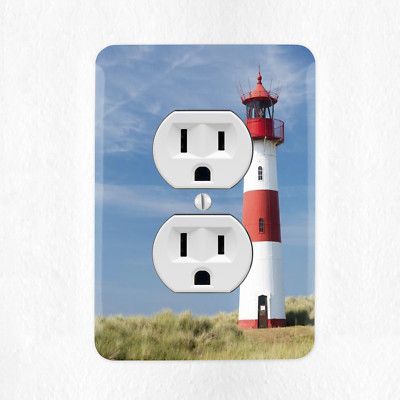 Lighthouse Electrical Outlet Cover Plate Duplex Beach Ocean Sunset New ...