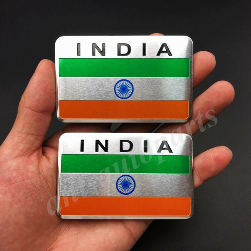 2x Aluminum India Indian Flag Car Emblem Badge Motorcycle Sticker ...