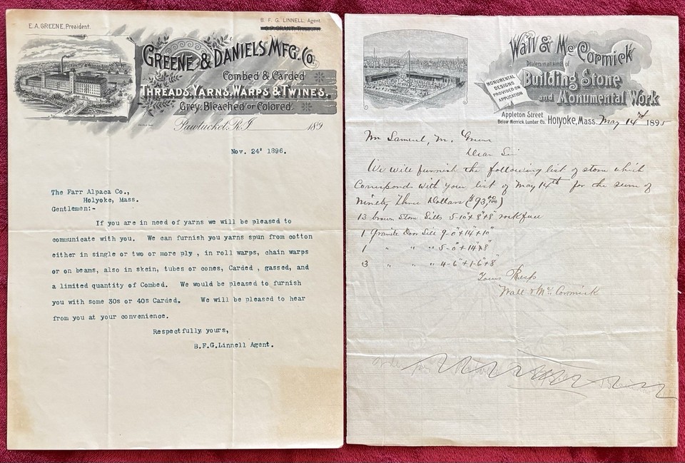 1881-1905 NEW ENGLAND STATES COMPANY LETTERS -STEAM ENGINES - COAL - 35 ...