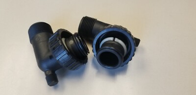 (2PK) Clack #V3007 Poly 1"MPT Elbows by Union Nut Assembly for WS1 Head ...