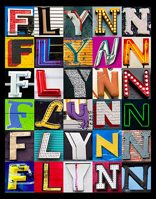 FLYNN Name Poster featuring photos of actual sign letters | eBay