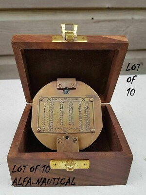 Set of 10 Piece Stanley London 3" Brass Compass Brunton Compass With ...