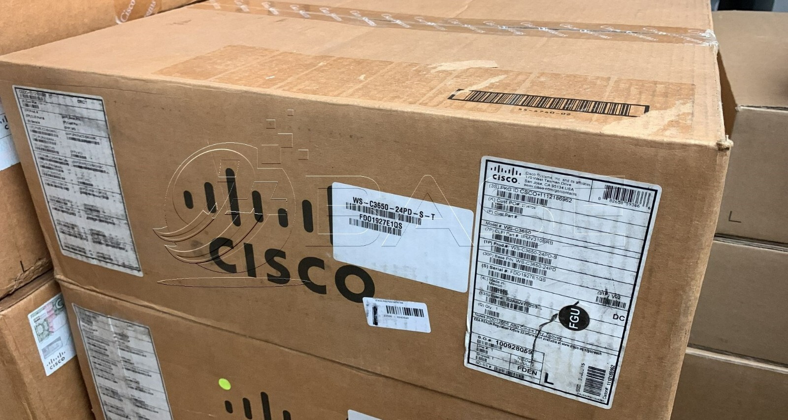 New Cisco WS-C3650-24PD-S Switch Dual Power, C3650-STACK-KIT & STACK-T2 ...