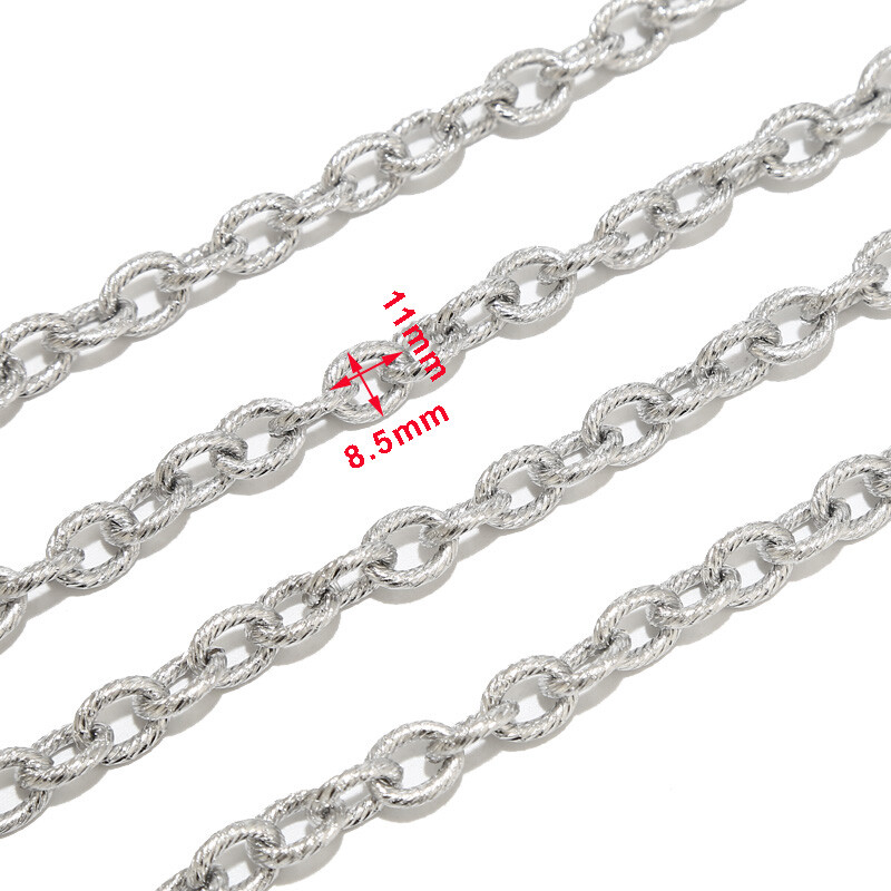 2meters 8.5mm Stainless Steel Chunky Textured Circle Chain Heavy Thick ...