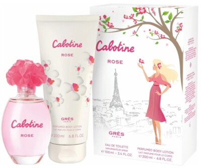 Rose by Cabotine Gift Set for Women - 3.4oz EDT Spray and 6.8oz Body ...